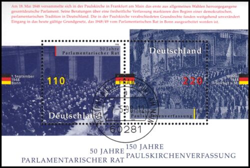 1998 50 Jahre Parlamentarischer Rat - Block, 3,75